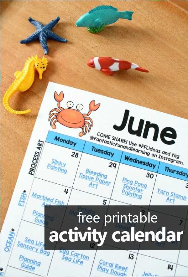 Free Printable June Activity Calendar June Preschool Activities And