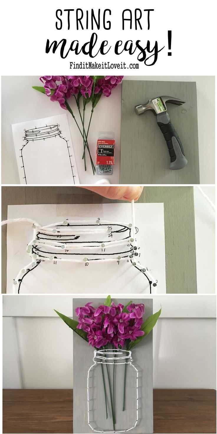 Mason Jar string art with a printable template to make it EASY!
