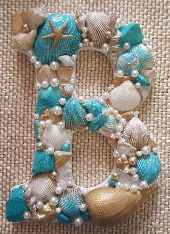 Seashell Letter Beach Decor Beach Wedding Gift Coastal Decor Baby ...